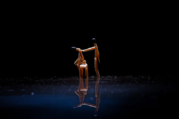 Matchstick Figures Dancing on Reflective Surface | creative photo by ...