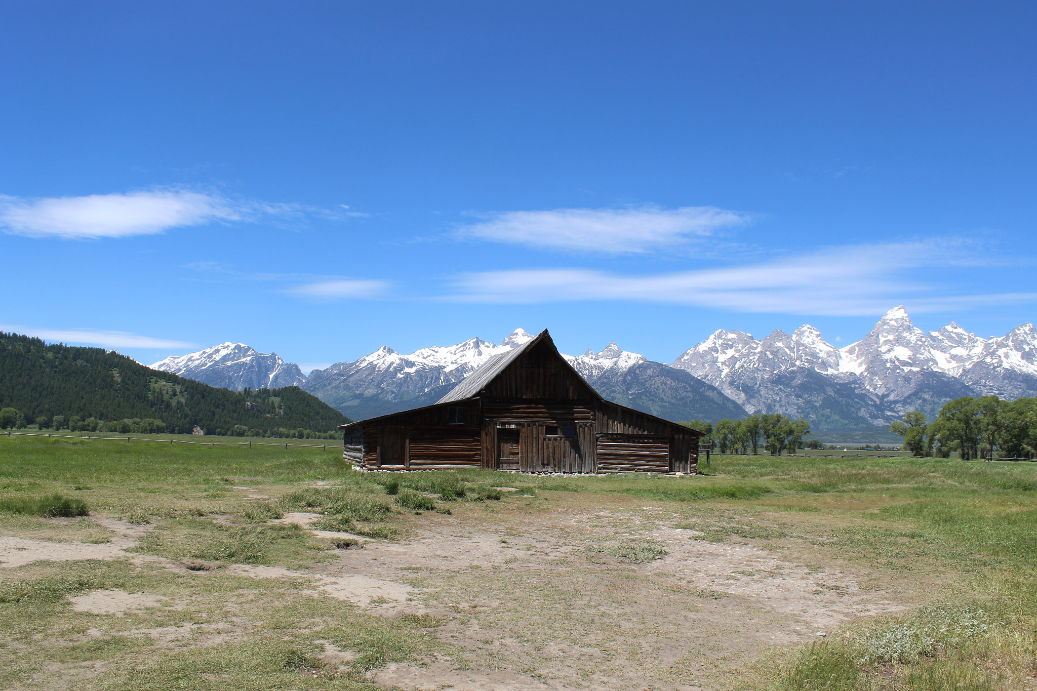 Rustic Barn in Valley with Snow Capped Mountains | landscape photo by ...