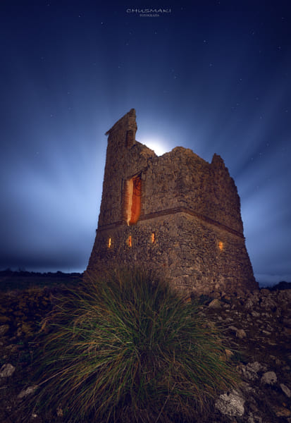 Ancient Stone Tower Under Moonlight | creative photo by Jesus Santos ...