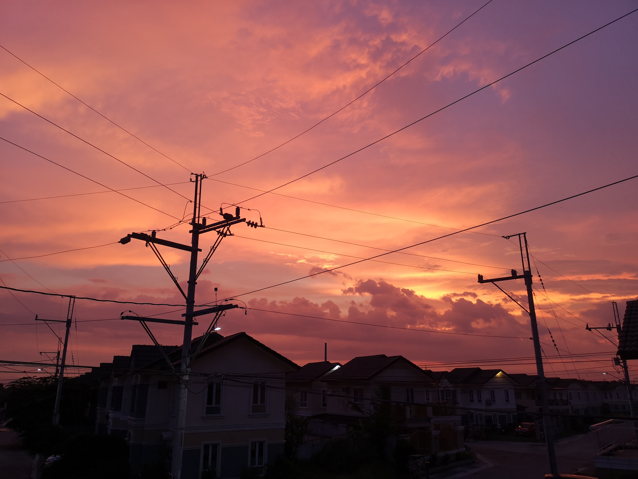 Vibrant Sunset Sky Over Suburban Houses | landscape photo by James ...