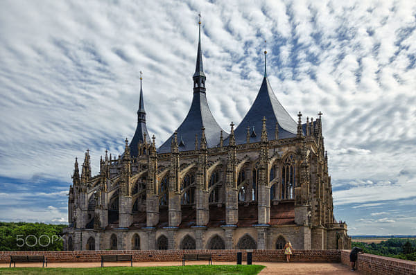 Stunning Gothic Cathedral Under Cloudy Sky | city photo by Grigoriy ...