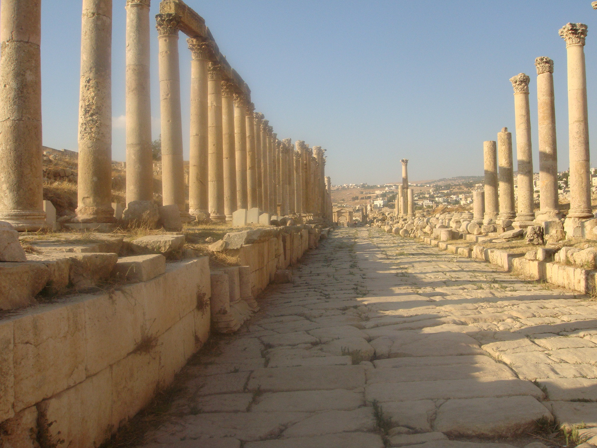 Street in Jerash Jordan, the best preserved Roman city in the region by ...