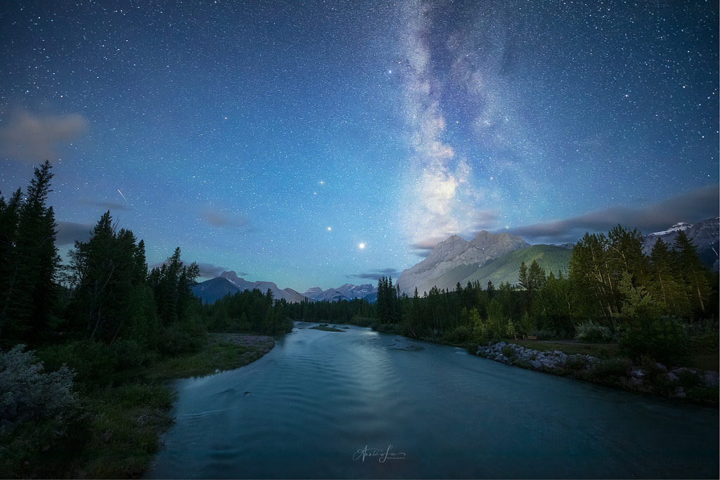 The Milky Way above the Mount Kidd by Annie Fu / 500px