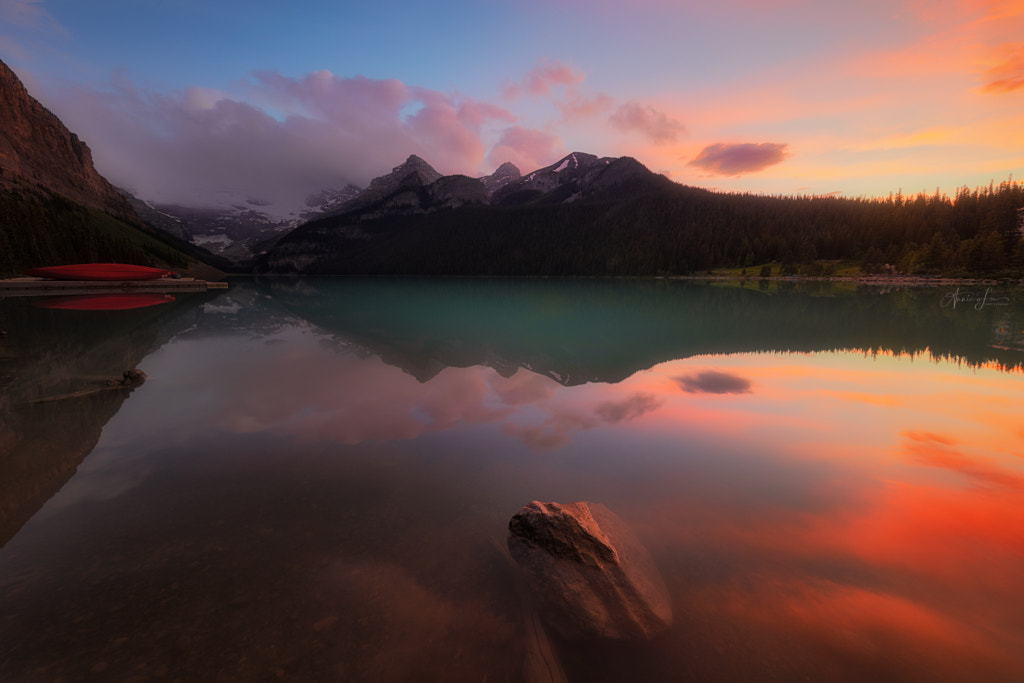 Lake Louise Sunset by Annie Fu / 500px