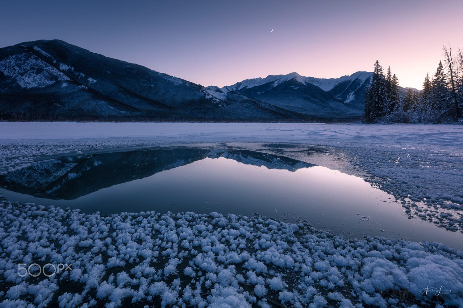 The Vermillion Lake in Twilight by Annie Fu / 500px