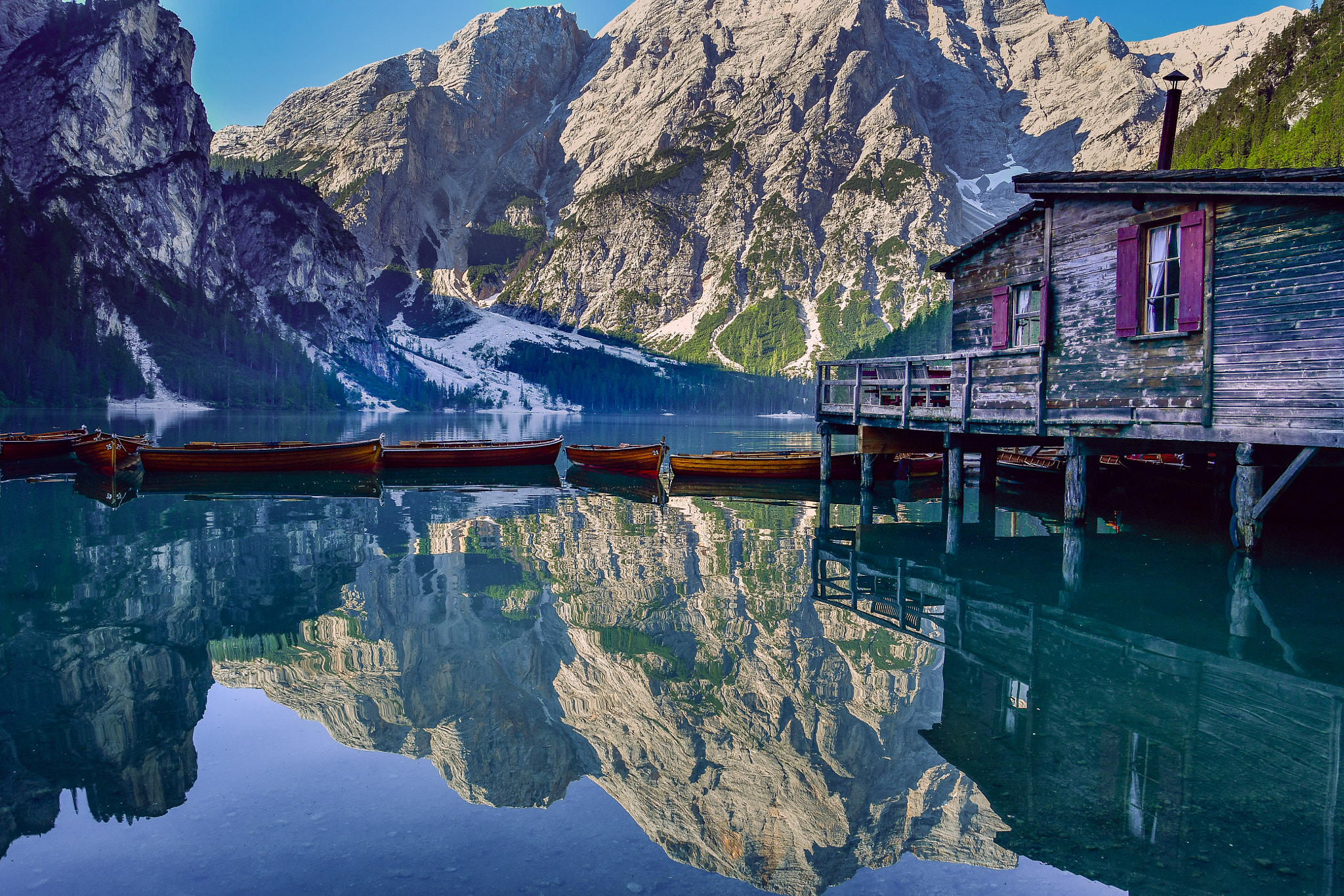 Boathouse and Boats on a Mountain Lake | landscape photo by Vasil Velev ...