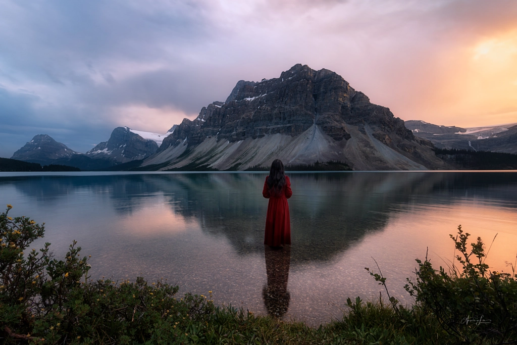A Tranquil Moment at Bow Lake by Annie Fu / 500px