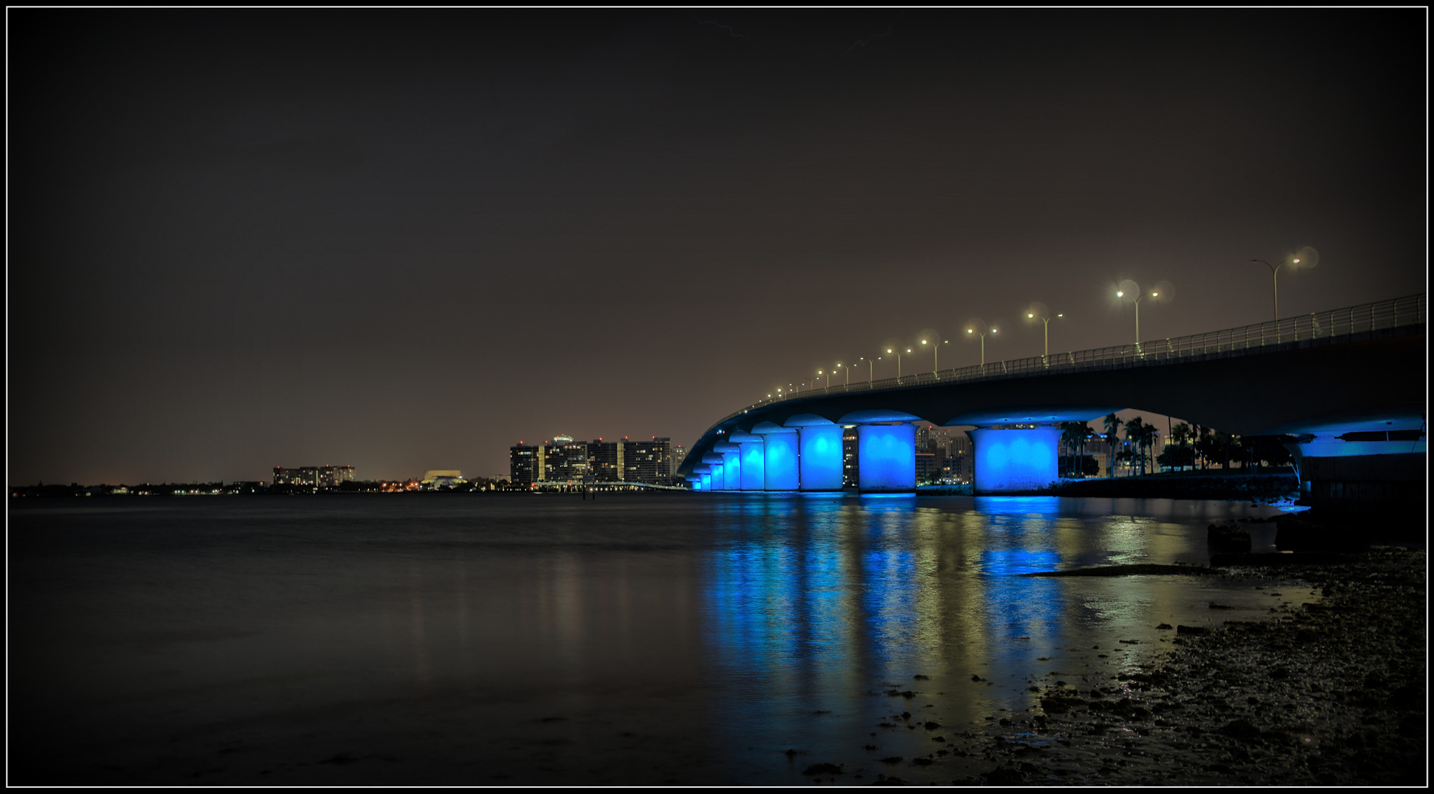 Lights of the Ringling Bridge Sarasota Florida.tif by Eddie Alcorne / 500px