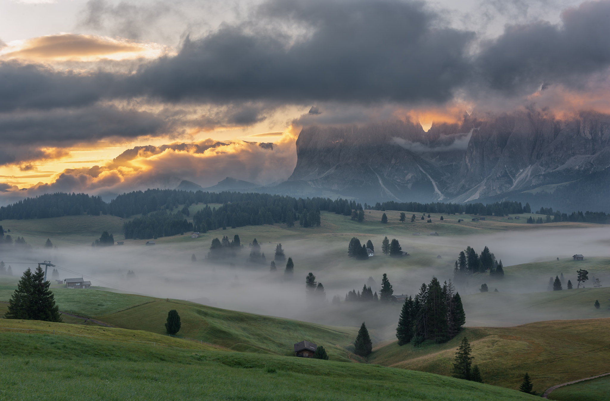 Dramatic Sunset Over Misty Mountain Valley | landscape photo by zi ...