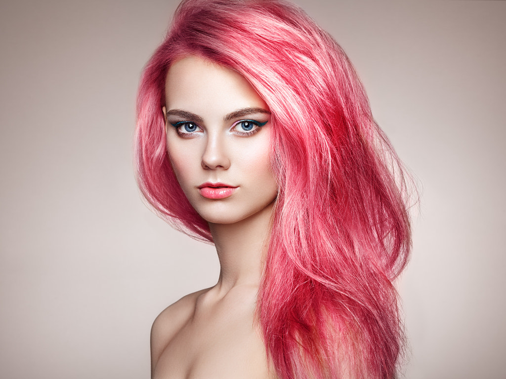 Beauty fashion model girl with colorful dyed hair by Oleg Gekman / 500px