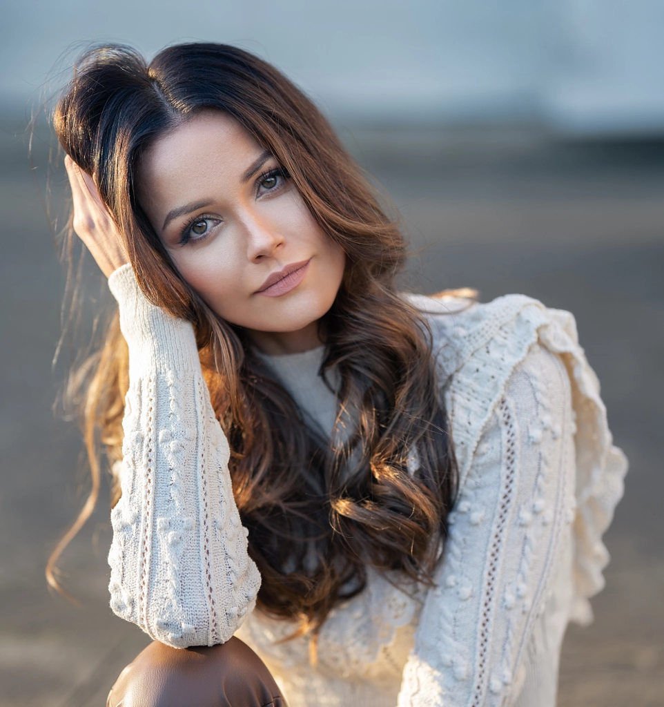 Beautiful Woman with Long Hair Posing Outdoors | people photo by Markus ...