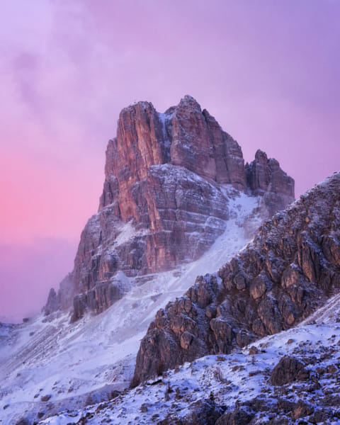 Majestic Mountain Peak at Sunset with Pink Sky | landscape photo by ...