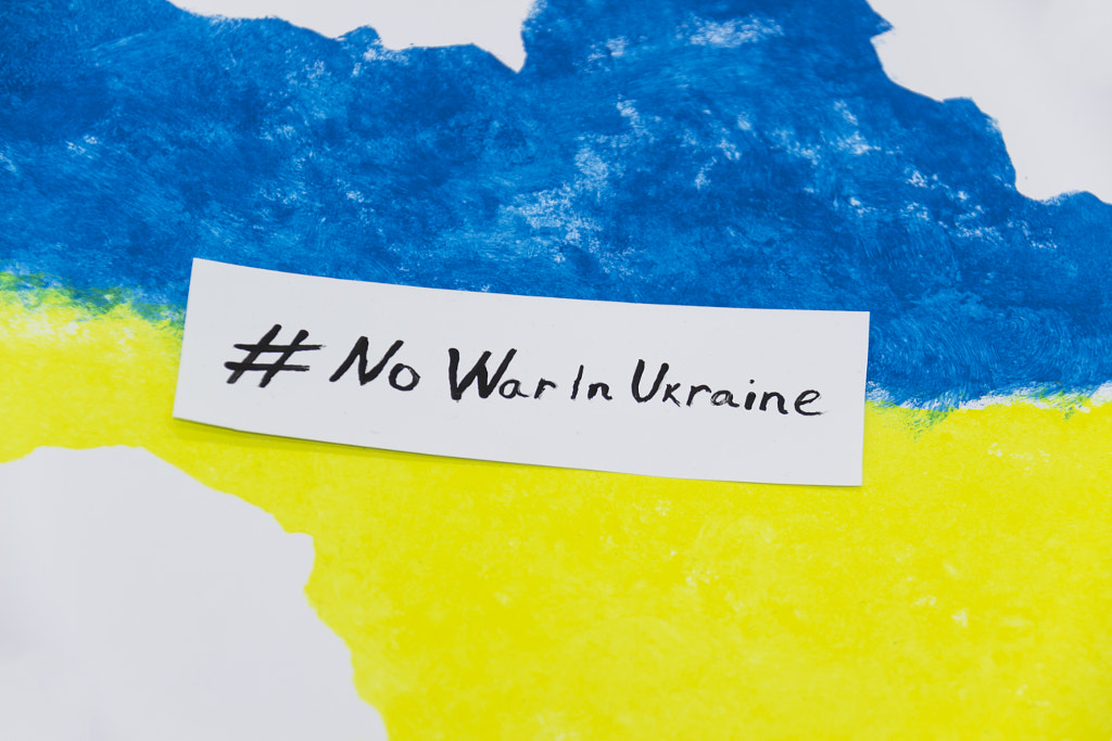 The Ukrainian map with words NO WAR IN UKRAINE by Olga Vynnychenko / 500px