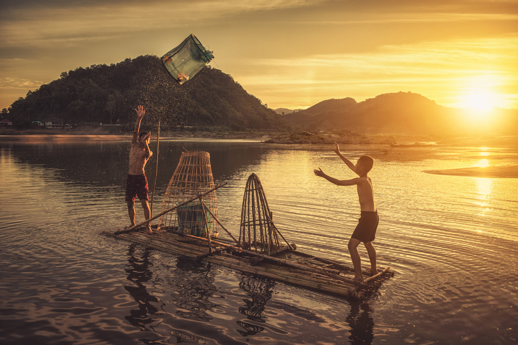 Asian Boy fishing by Sasin Tipchai / 500px