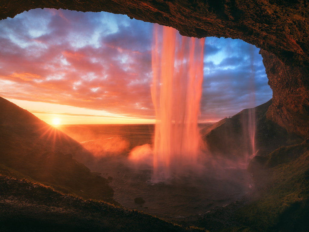 Burning Waterfalls in Iceland by Daniel Gastager / 500px