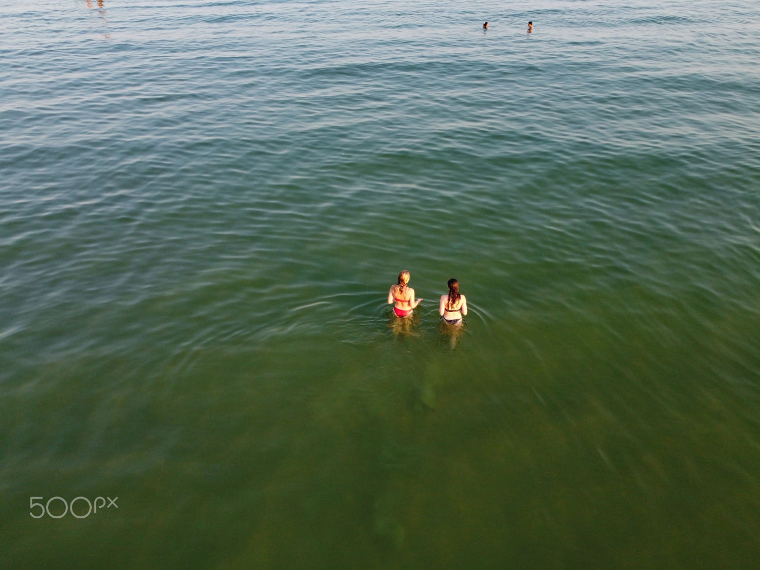 Girls Are Swimming in the Ocean Water of Bournemouth Beach of England ...