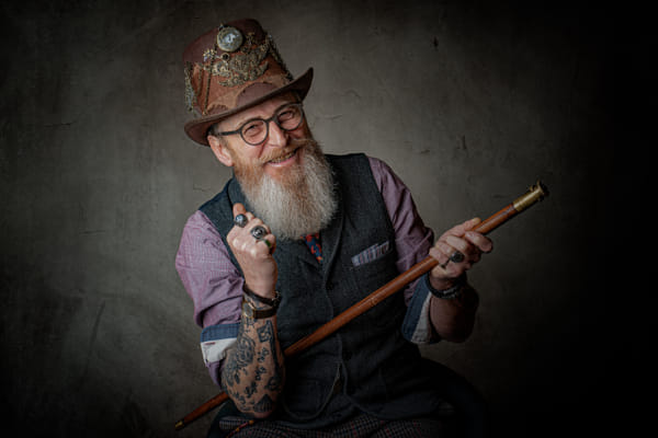 Eccentric Man with Steampunk Hat and Cane | people photo by Hubert ...