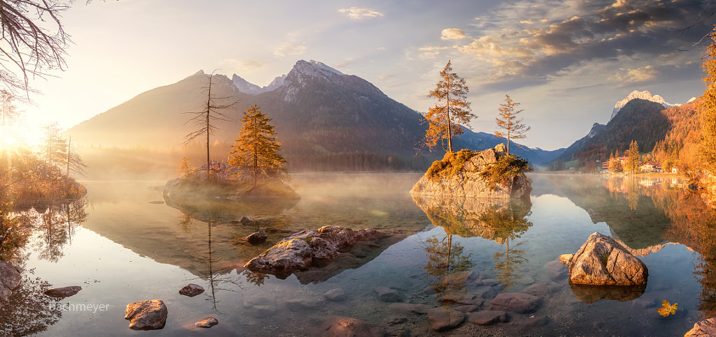 Misty morning on lake Hintersee by Casey Bachmeyer / 500px