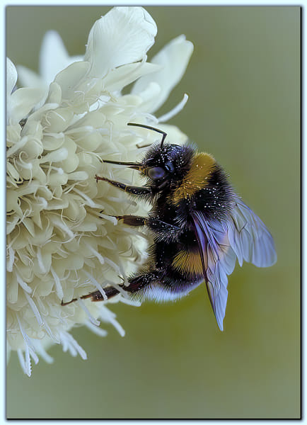 Bumblebee Collecting Pollen on White Flower | nature photo by 6042833 ...