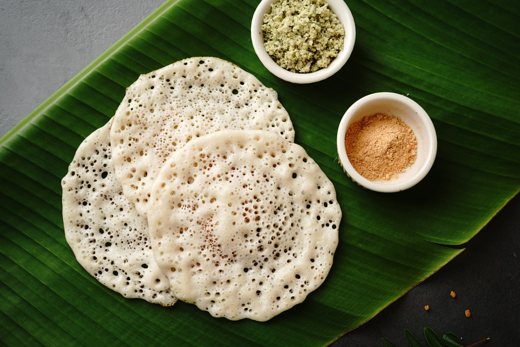 Overhead view of south Indian breakfast Rice Dosa by Vrinda Mahesh / 500px