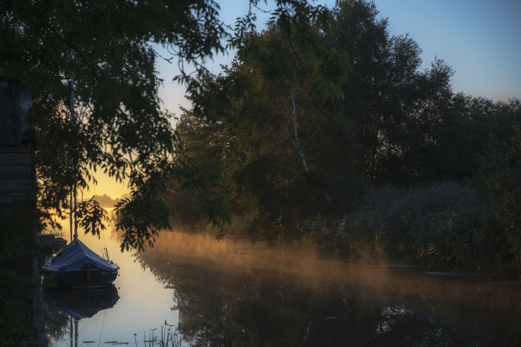 Scenic view of lake against sky at sunset by Liesbeth van der Werf / 500px