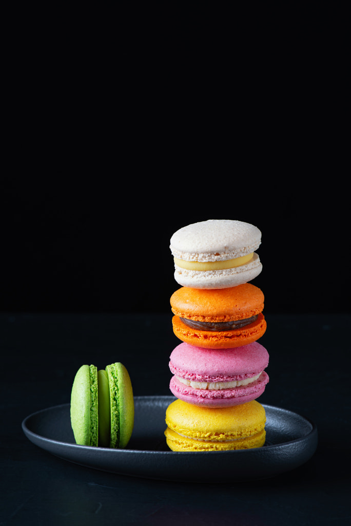 Colorful macarons cakes. Small French cakes. Sweet and colorful french ...