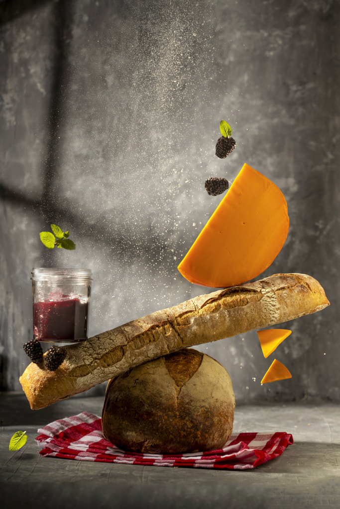 french breakfast healthy bread cheese and jam by Slashio Photography ...