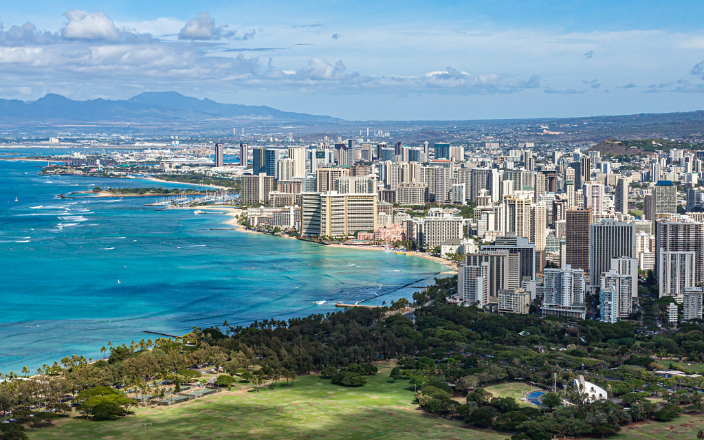 Waikiki Beach Looking Down from Diamond Head by Jay Tilles / 500px