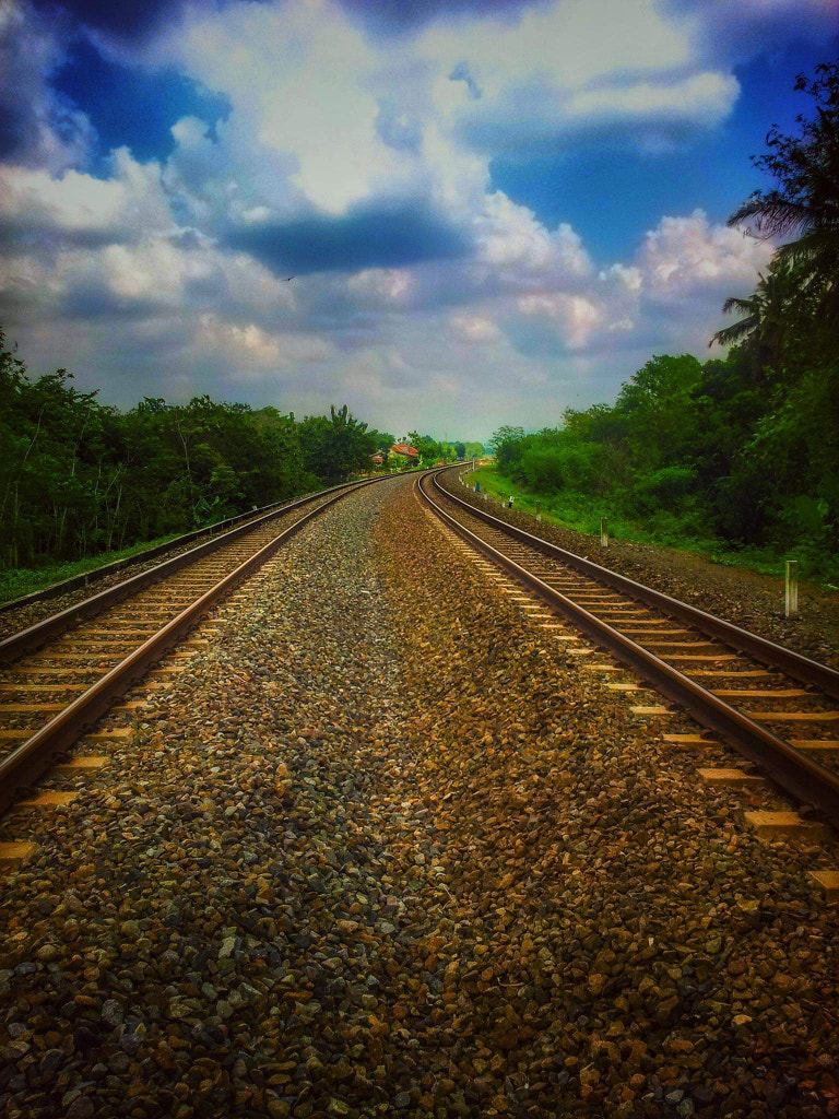 Scenery of a railroad track in diminishing perspective by Wendy Geers ...