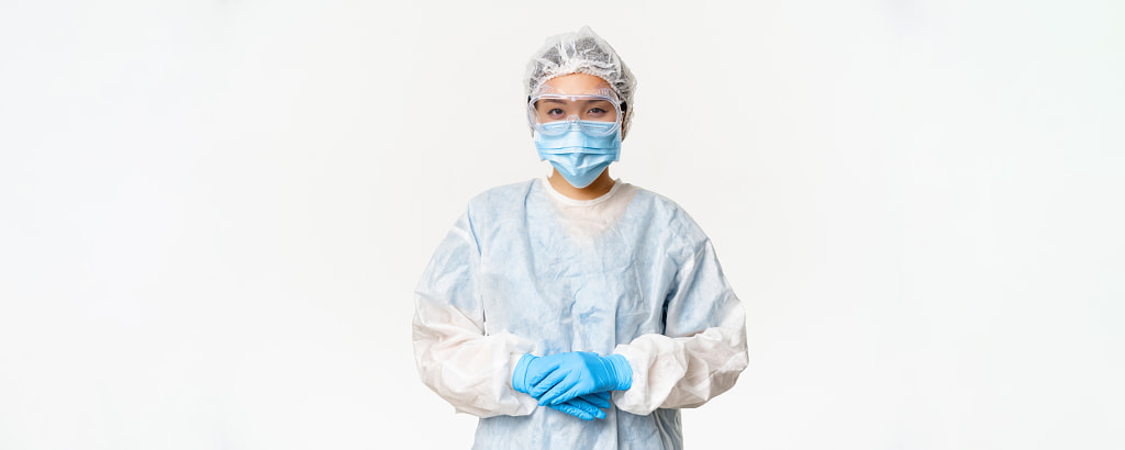 Portrait of asian doctor or nurse in ppe, personal protective by Mix ...