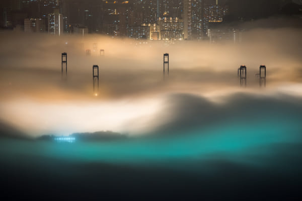 Hong Kong cityscape - dense fog of shipping terminal by Sam Kong | 500px