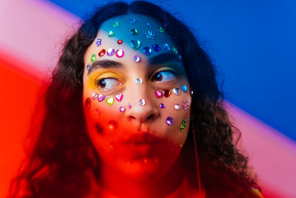 Creative studio portrait of beautiful hispanic woman with diastema by ...