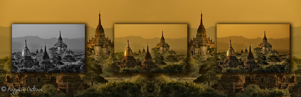 Triptych about the temples of Old Bagan. Myanmar by Andrey Levin / 500px