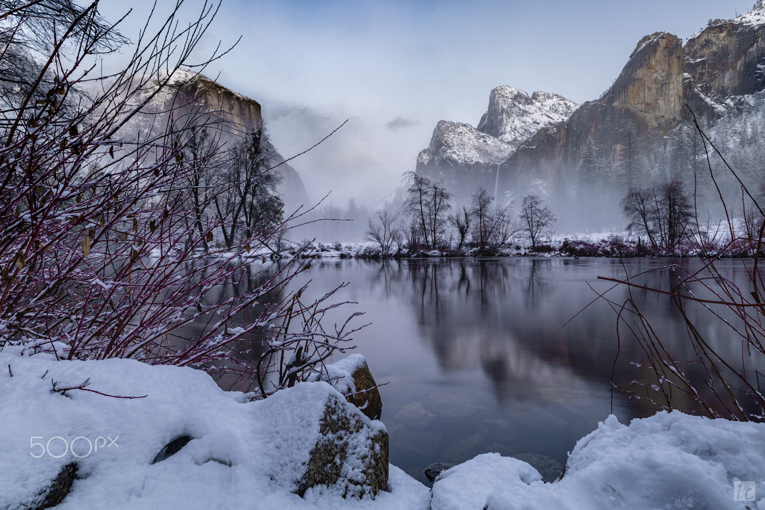Merced River in Winter by Louie / 500px