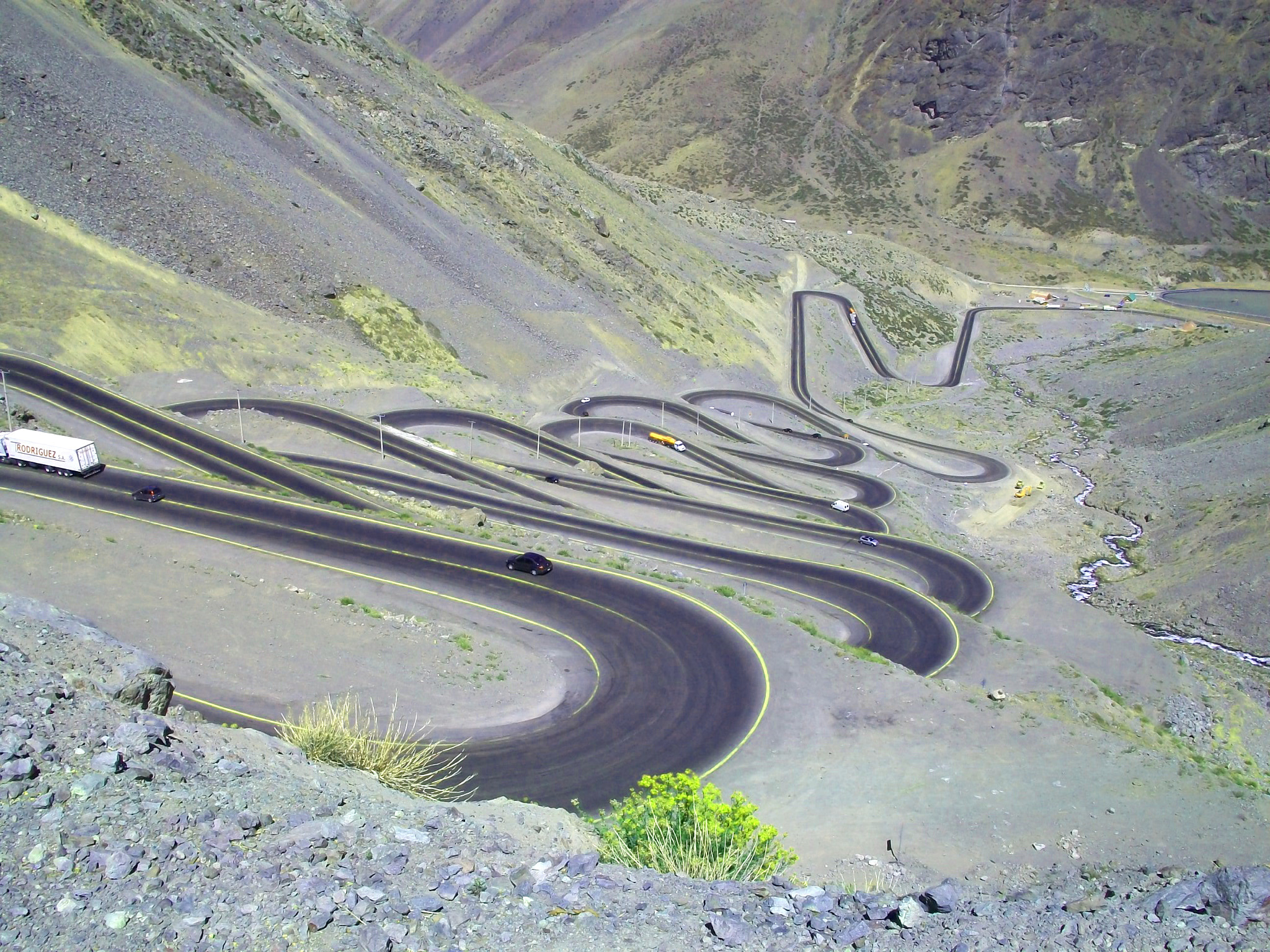 Aconcagua mountain pass in the Andes between Argentina and Chile ...