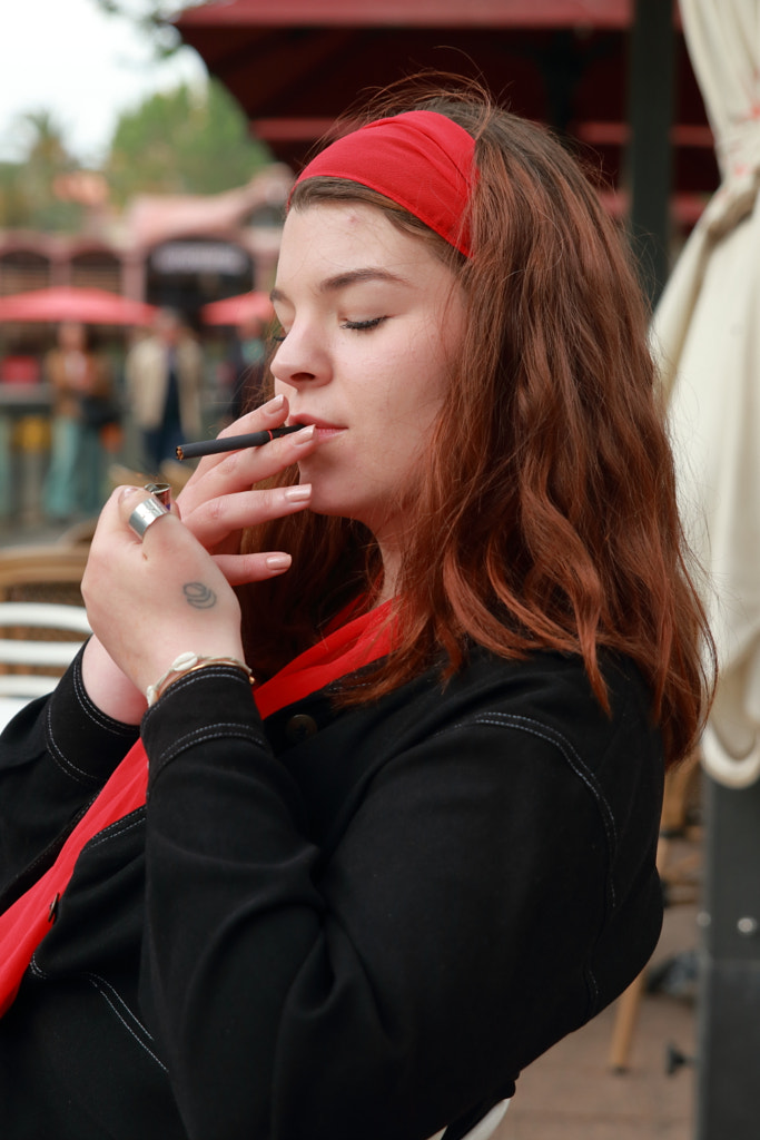 Close-up of woman smoking cigarette by Bruno Vilbé / 500px