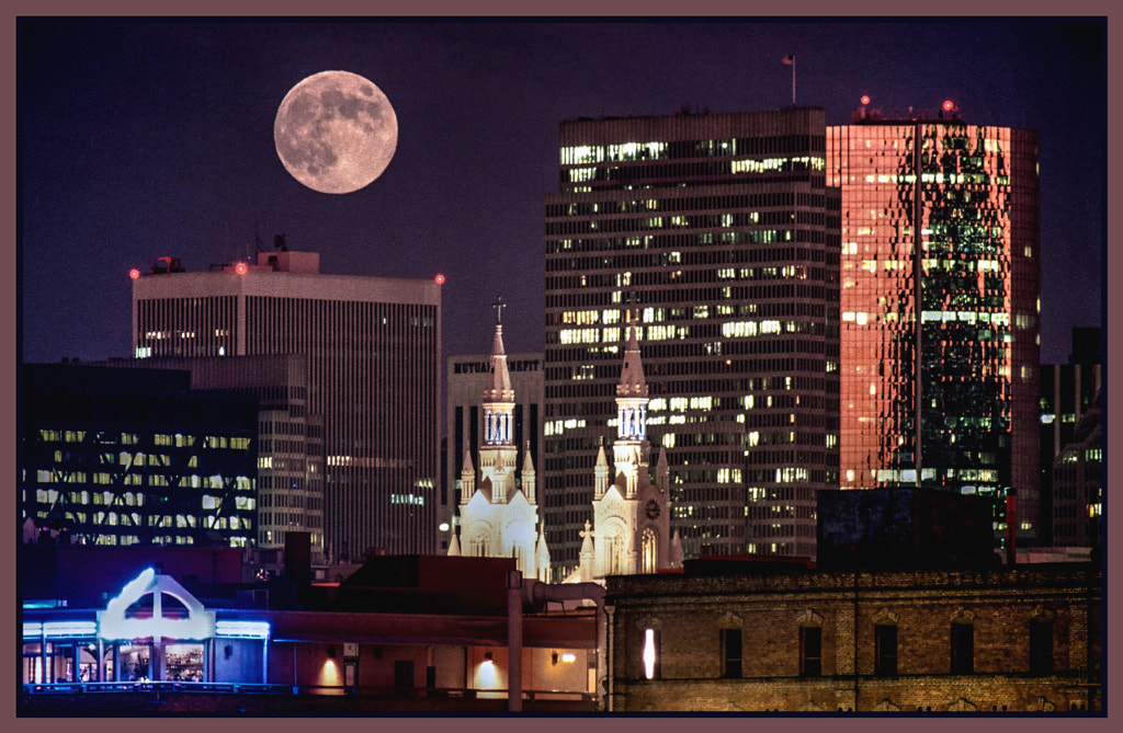 San Francisco and Full Moon by Mike McKillip / 500px