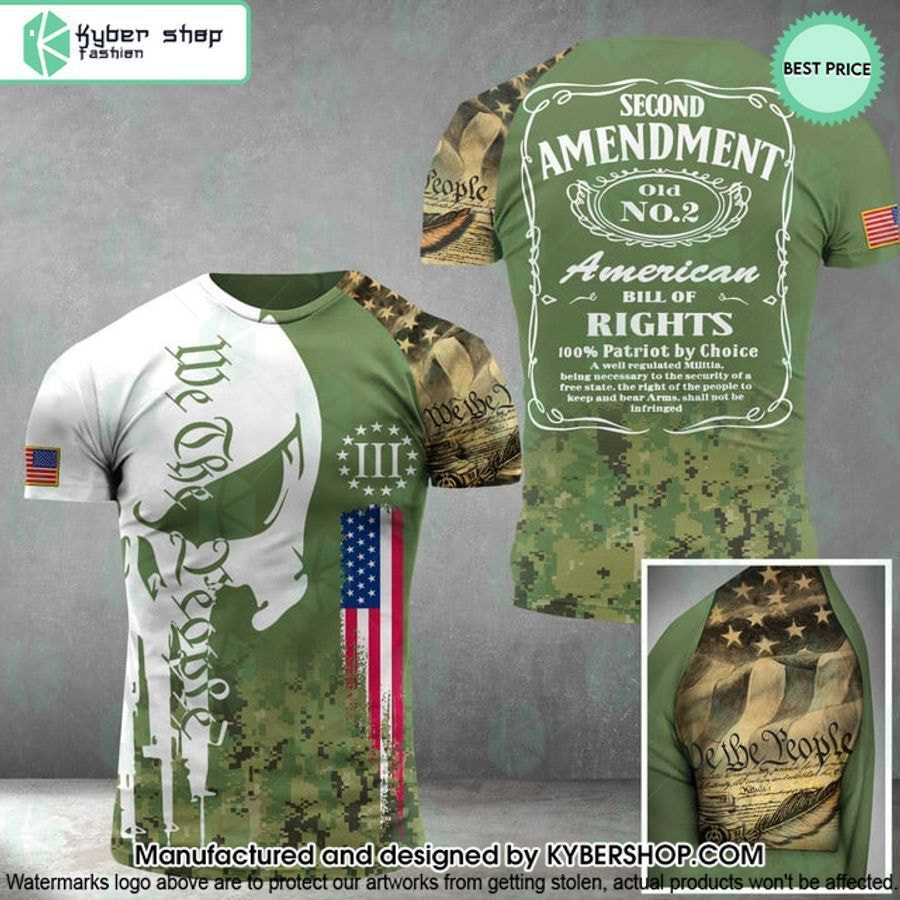 Punisher Skull US Flag Second Amendment T Shirt by Kybershop Worldwide ...