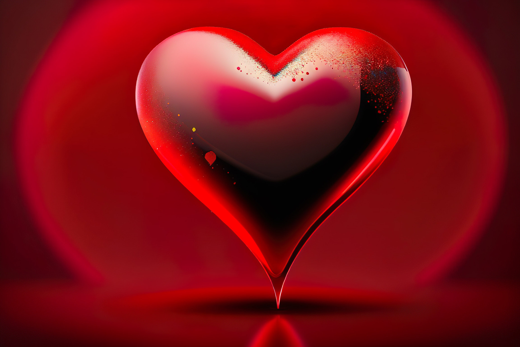 red heart on black background by Mrs Musammat Marjana / 500px