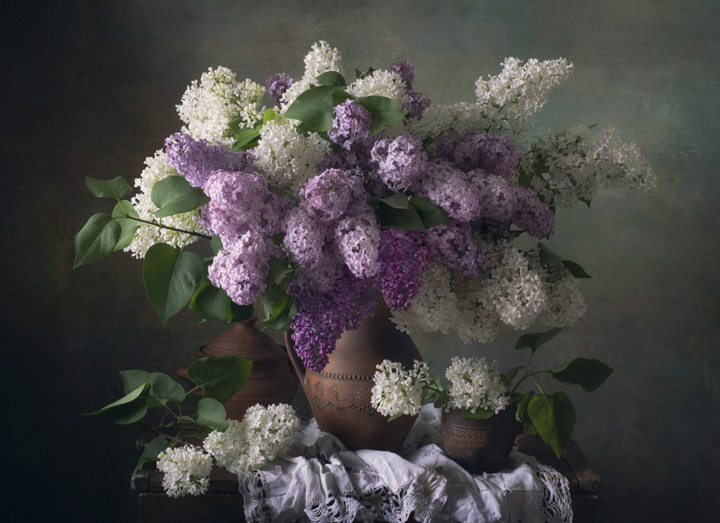 Bouquet of lilacs in an old jug by Natalia Kalugina / 500px