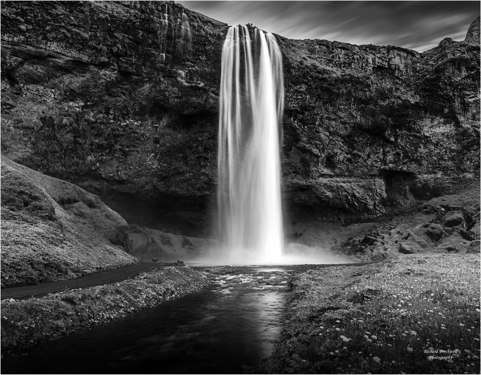 Seljalandsfoss Waterfall in Black and White | landscape photo by ...