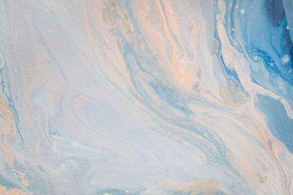 Abstract fluid acrylic painting. Marbled blue abstract background. by ...