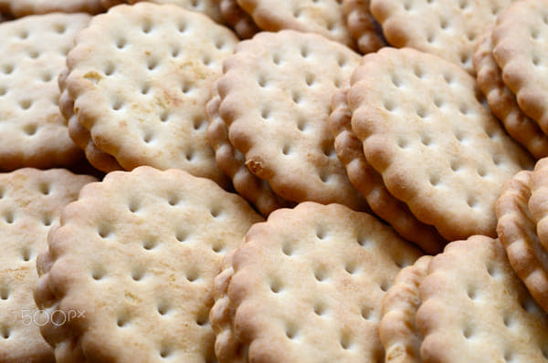 Detailed picture of round sandwich cookies with coconut filling ...