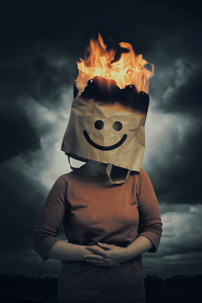 Person with Burning Paper Bag Head | creative photo by Elianne van ...