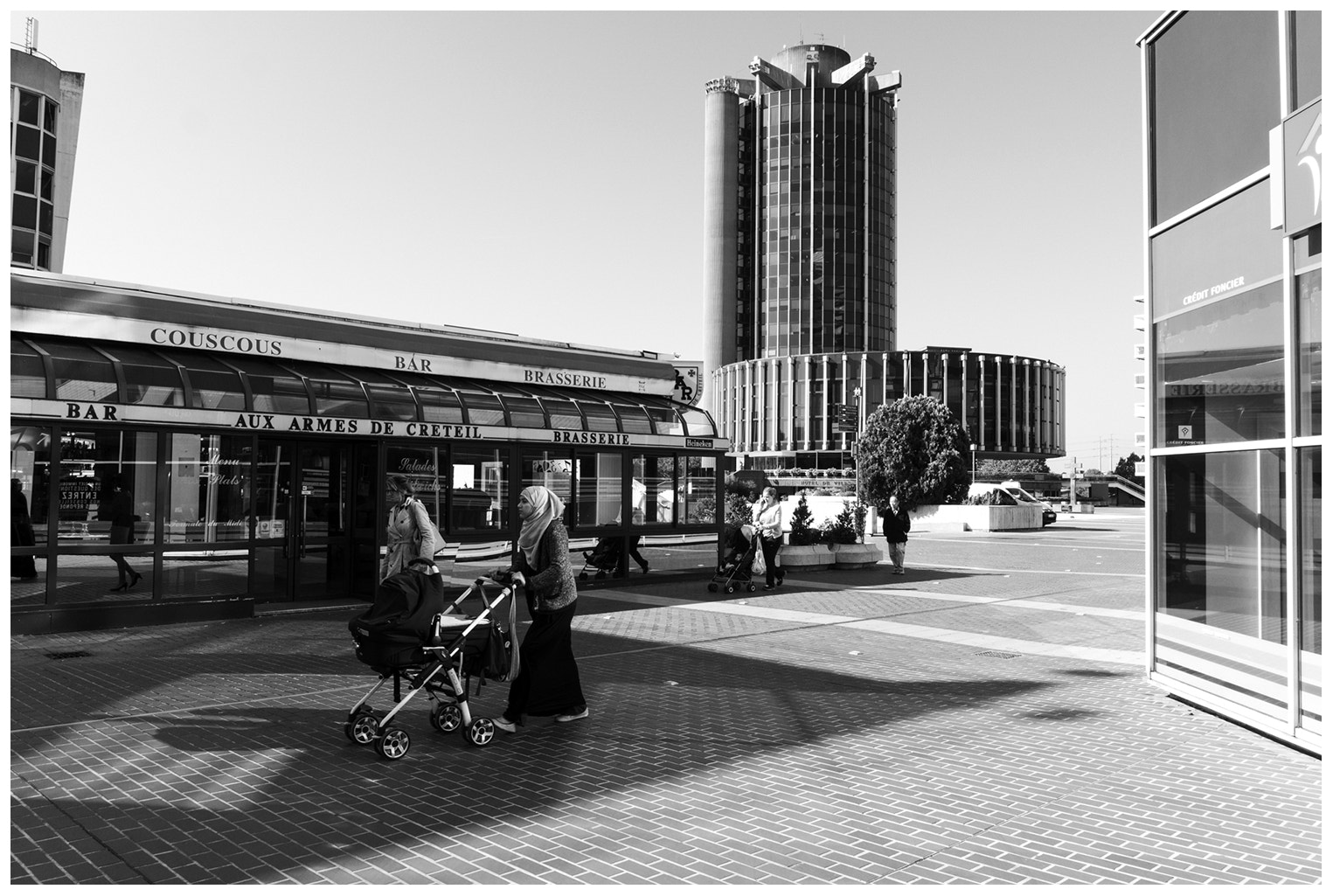 Monochrome Cityscape with People and Modern Buildings | city photo by ...