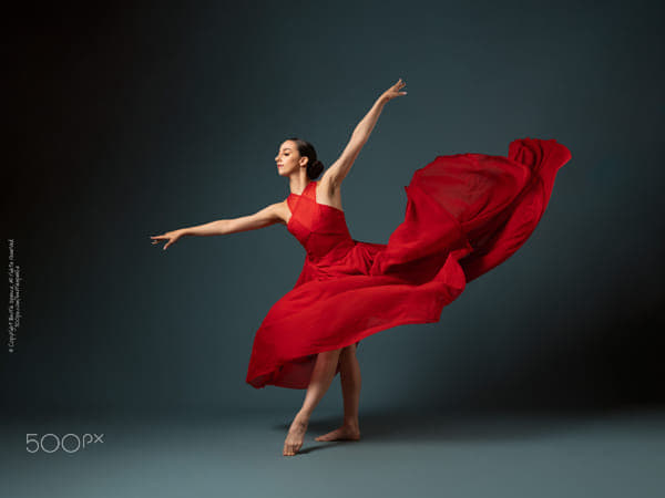 Graceful Ballerina in Red Dress Dancing | people photo by Barrie Spence ...