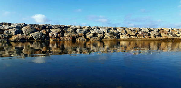 Rocky Breakwater Reflected in Calm Water | landscape photo by byd 232 ...