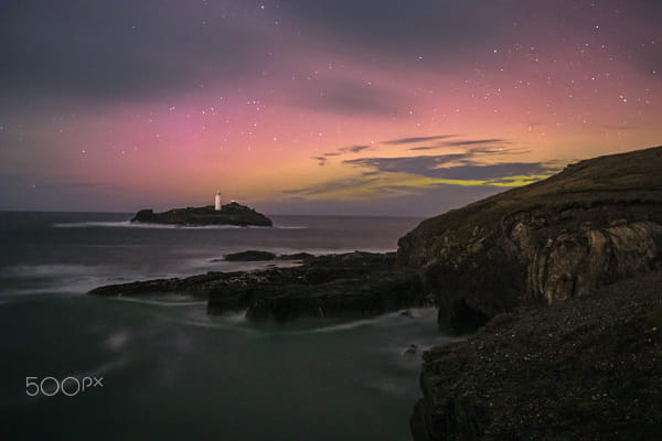 Aurora at Godrevy, Cornwall. by John Ray / 500px
