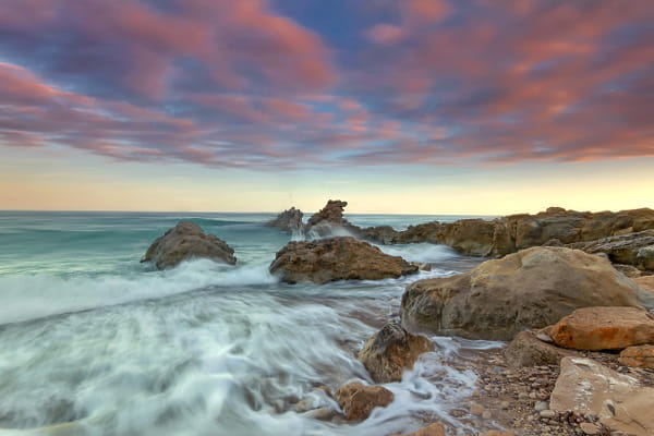 Dramatic Sunset Over Rocky Ocean Coastline | landscape photo by Natalia ...