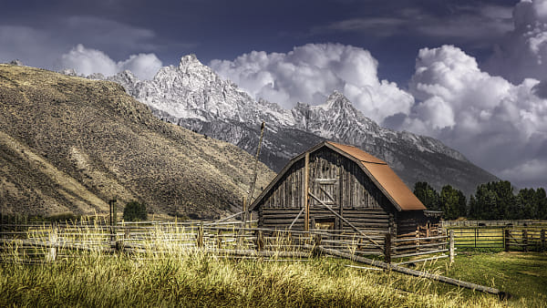 Tetons Mountains and Old Barn by Randy Wayman | 500px